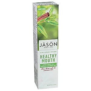 Jason Healthy Mouth Anti-Cavity & Tartar Control Gel, Tea Tree Oil & Cinnamon, 6 Oz