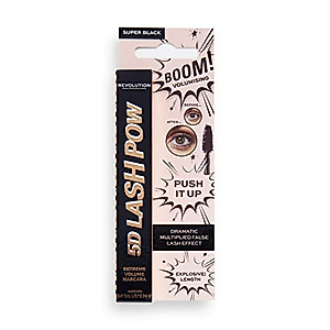 Makeup Revolution, 5D Lash Pow Mascara, Black, Volumizing and Lengthening Formula, 12.2ml