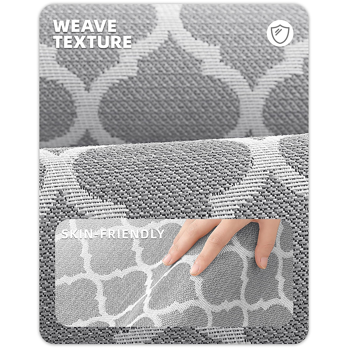 Color G Kitchen Rugs Mats Sets of 2, Non Skid Washable Kitchen Runner Rug for Floor, Front of Sink, Laundry Room, Non Slip Absorbent Rug and Mat Set, 17"x29"+17"x59", Grey