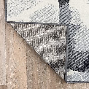 Rugshop Contemporary Abstract Design Soft Area Rug 5' x 7' Gray