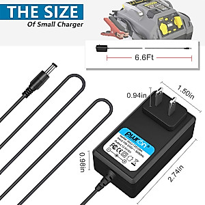 PwrON 6.6FT 13.5VDC 1A AC Adapter Compatible with Stanley J5C09 J312 J45TK Jump Starter, Stanley FATMAX 700 Peak 350 AMP J7CSR J7CS Jump Starter, Peak 300 450 600 700 Amp Jump Starter Power Station