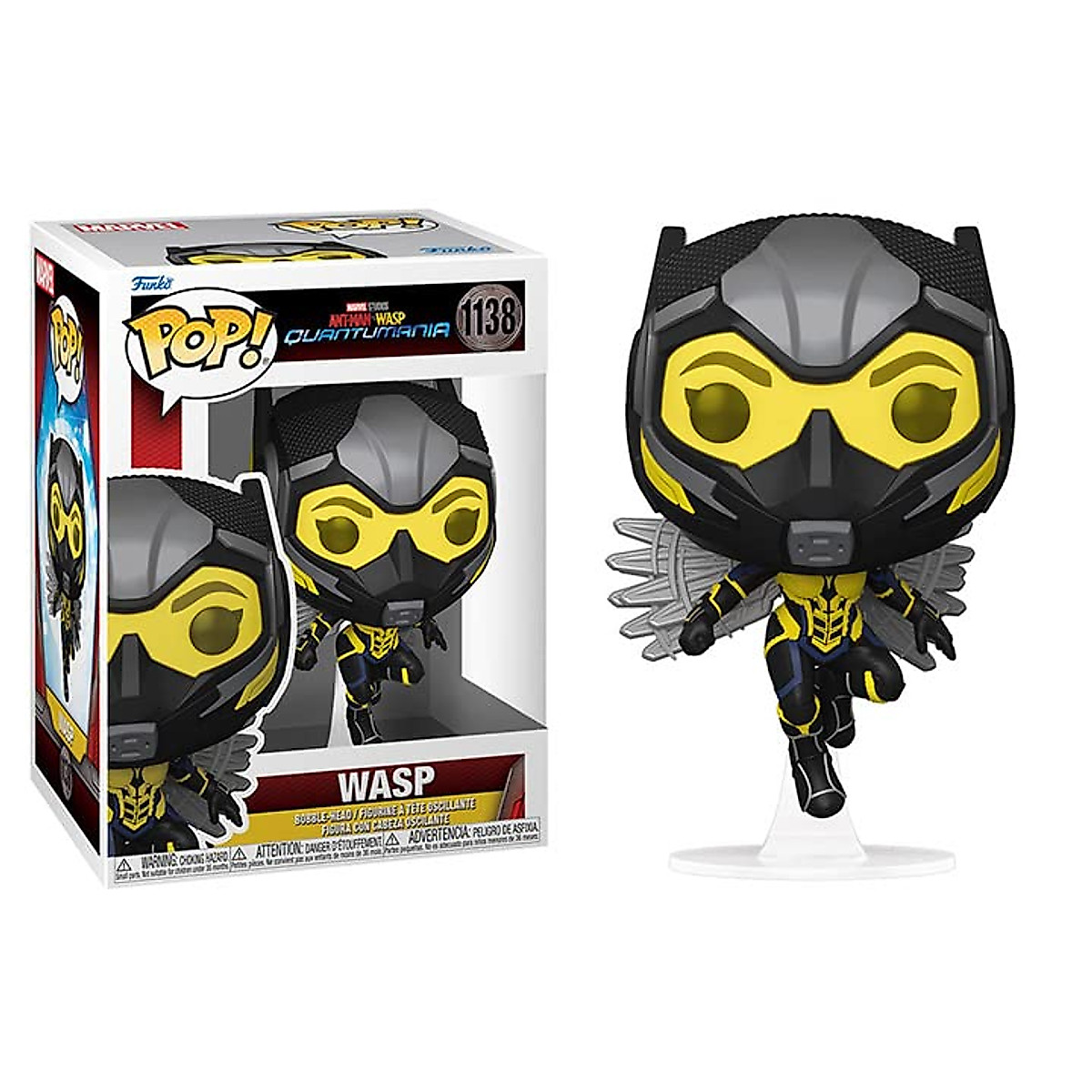 POP Marvel: Ant-Man and The Wasp: Quantumania - Wasp Funko Vinyl Figure (Bundled with Compatible Box Protector Case), Multicolor, 3.75 inches