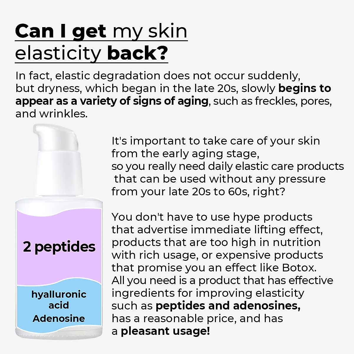 numbuzin No.9 Secret Firming Serum | Advanced Elasticity-Boosting Treatment Serum for Wrinkle Care, Aging Skin with 2 Peptides, Niacinamide, Hyaluronic Acid | Korean Skin Care, Loose Skin | 1.69 Fl Oz