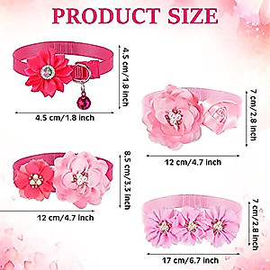 40 Pcs Girl Puppy Collars Pink Dog Collar Adjustable Collar Small Middle Dogs Cats Rose Red Pink Dog Accessories Embellishment Decor for Wedding Birthday Parties Grooming Pet Collar Accessories