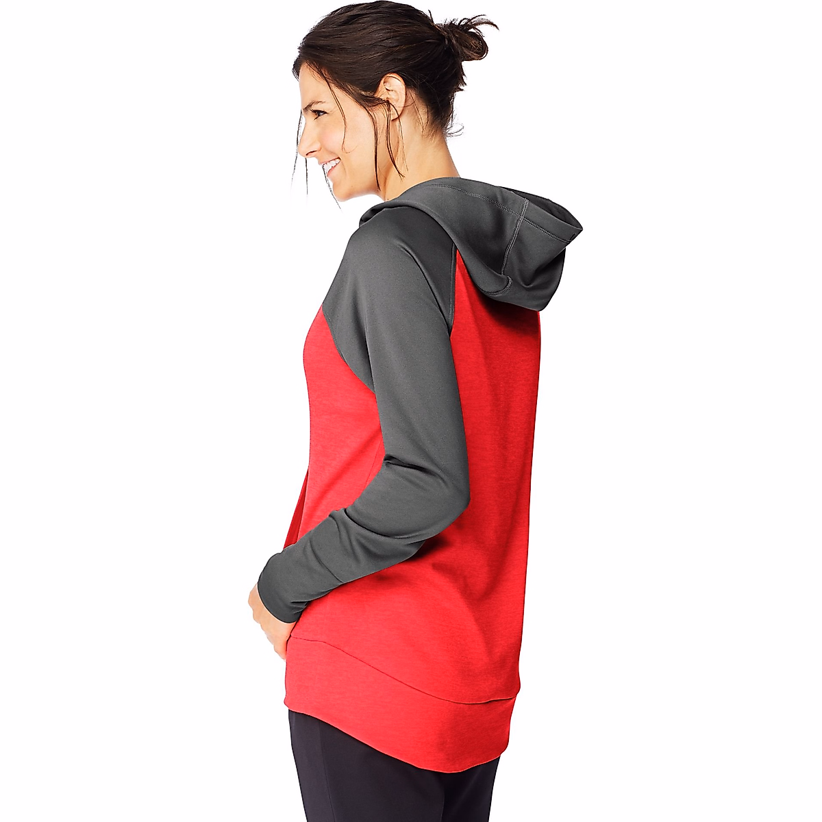 Hanes Women's Sport Performance Fleece Pullover Hoodie, Awesome Blue Solid/Awesome Blue Heather, XL