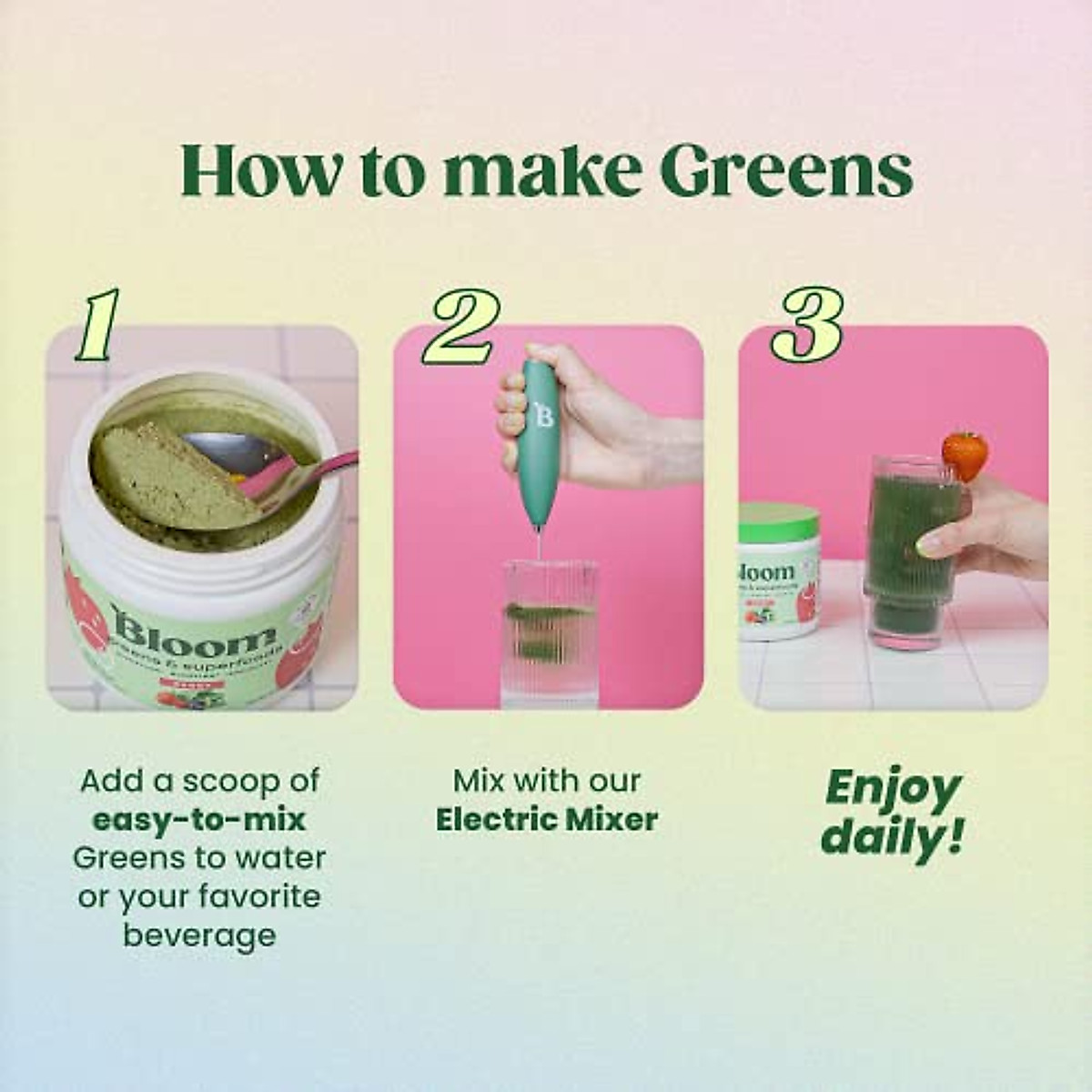 Bloom Nutrition Super Greens Powder Smoothie & Juice Mix - Probiotics for Digestive Health & Bloating Relief for Women, Digestive Enzymes with Superfood Spirulina & Chlorella for Gut Health (Original)