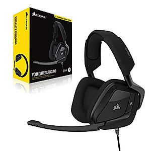 Corsair VOID Elite Surround Premium Gaming Headset with 7.1 Surround Sound - Discord Certified - Works with PC, Xbox Series X, Xbox Series S, PS5, PS4, Nintendo Switch - Carbon