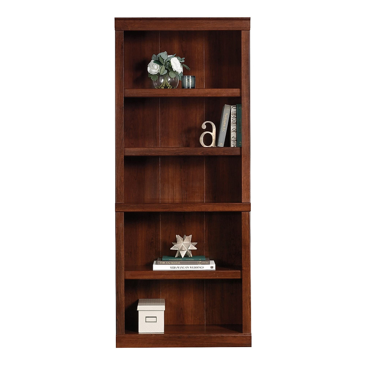 Realspace® 72"H 5-Shelf Bookcase, Mulled Cherry