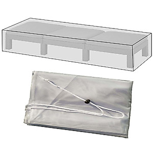 Rectangular Patio Furniture Set Covers Outdoor Table And Chair Set Covers Waterproof Heavy Duty Anti-uv/snow Pvc for Garden Rattan Furniture Benches(Size:170x100x70cm/66.9x39.4x27.6in,Color:Clear)