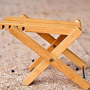 Miwayer Bamboo 4 Gears Adjustable Upscale Guitar Foot Rest Non-Slip Foot Stool Foldable Footrest from 4.5" up to 8"，Accessory for Classical Acoustic Guitar Part