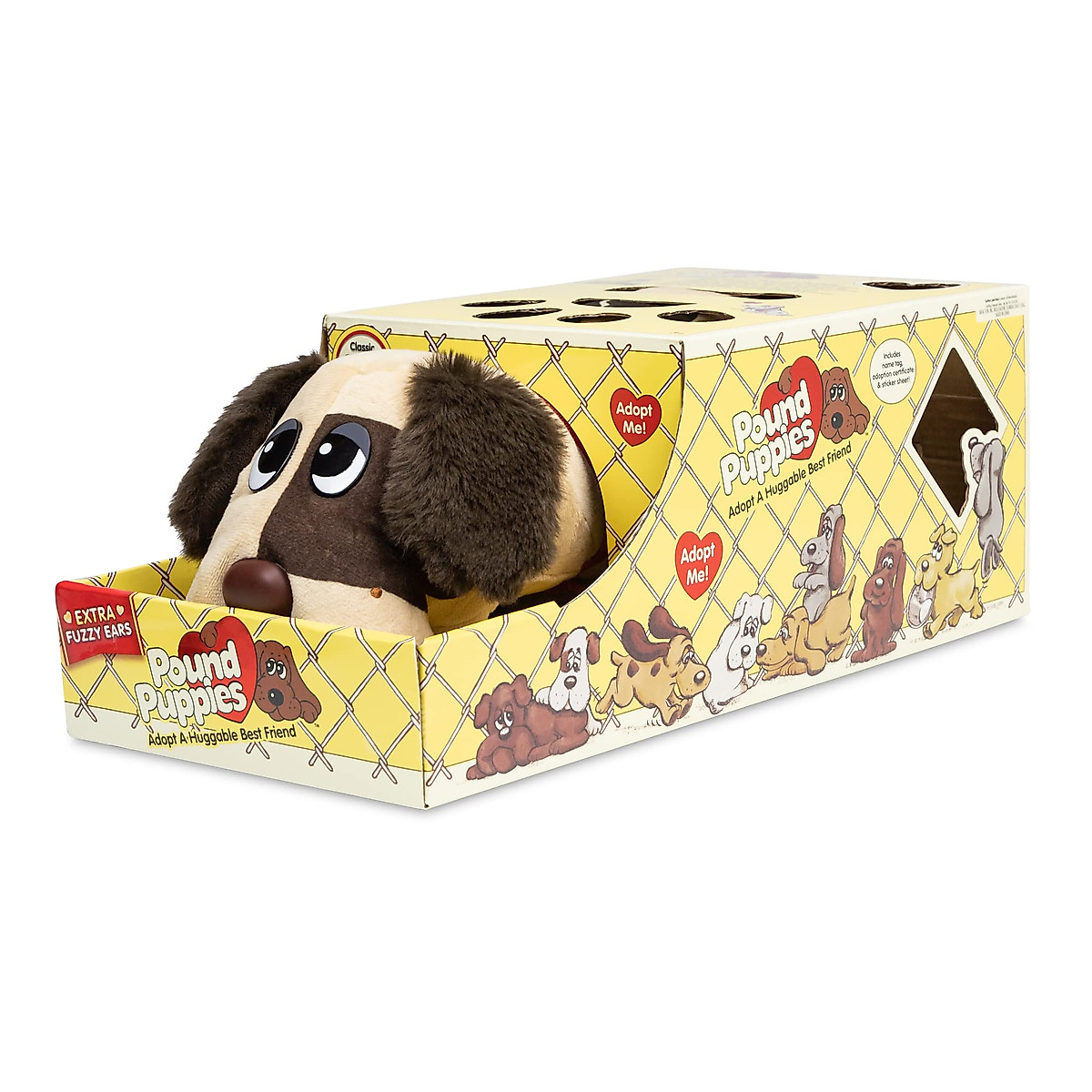 Pound Puppies Classic Plush - Light Brown with Brown (Short Fuzzy Ears)
