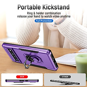 Fucozan for Google Pixel 7 Pro Case with Kickstand Armor Magnetic Ring Rugged Protective Military Grade Shockproof Case for Pixel 7 Pro Phone Case (Violet)