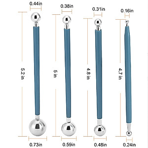 Ailaxq Cake Decorating Metal ball Fondant Tool, Fondant Cake Pan Flower Decorating Clay Flower Sugar Craft Ball Model DIY Tool (Blue)