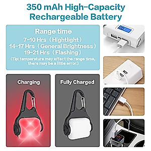 Dog Lights for Night Walking – 50LM Dog Collar Light, 3 Modes Rechargeable Dog Light, IP65 Waterproof Dog Walking Light, Dog Flashlight for Running, Camping, Climbing, Bike, 2 Pack