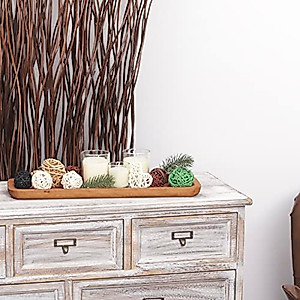 Bathroom Wooden Tray 18 Inch Long Vanity Wood Trays Rustic Wood Serving Tray Toilet Tank Tray for Bathroom Living Room Kitchen Counter Organizing and Home Decor