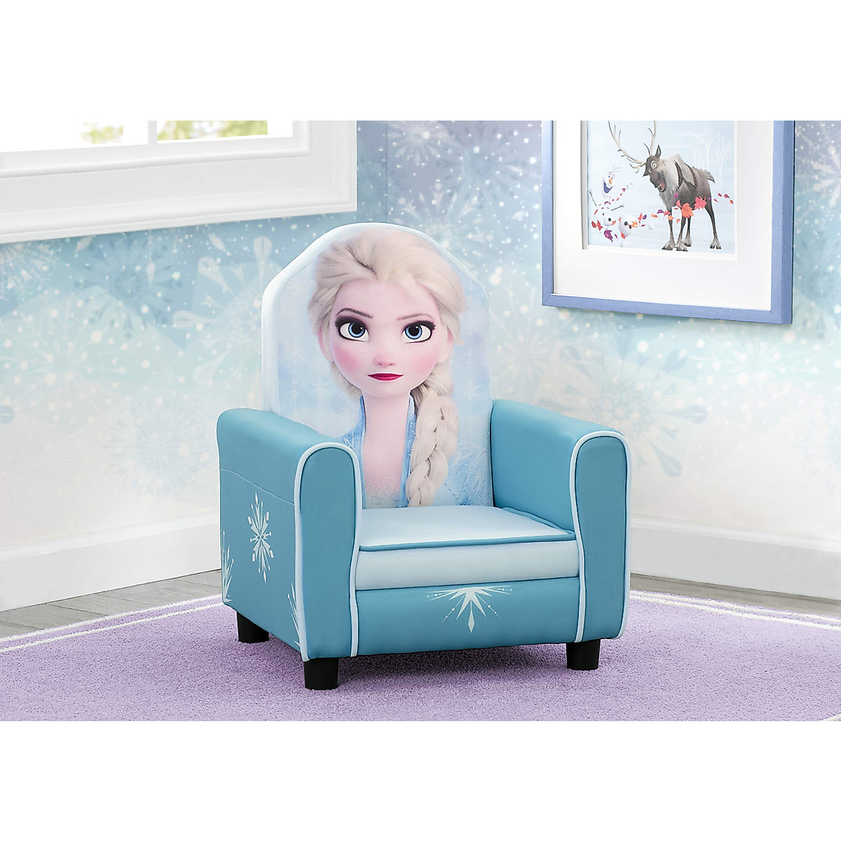 Delta Children Figural Upholstered Kids Chair, Wood, Disney Frozen II Elsa