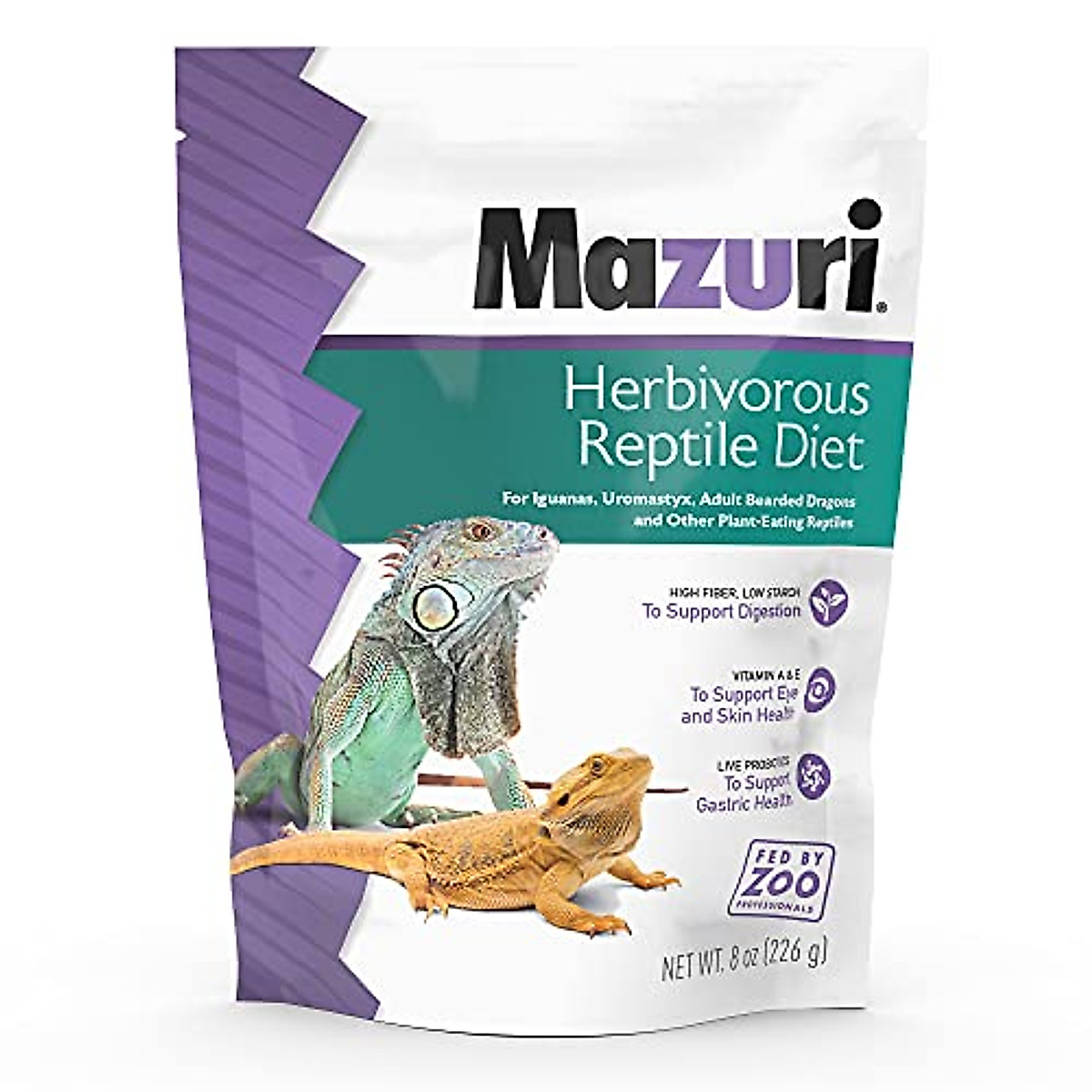 Mazuri | Herbivorous Reptile Diet | 8 Ounce (8 OZ) Bag
