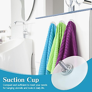 LVOERTUIG Suction Cup,8PCS Glass Suction Pads,Screw Suction Cup,Non-Slip Shower Caddy Connectors Suction Cups,Durable Strong Adhesive Suction Holder for Kitchen Bathroom Window Glass Door(Clear)