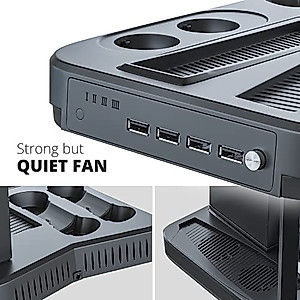 Skywin PSVR Charging Display Stand - Showcase, Cool, Charge, and Display your PS VR - Compatible with Playstation. PS5 Headset Stand, Fan, Controller Charger and Hub (PS5 VR)
