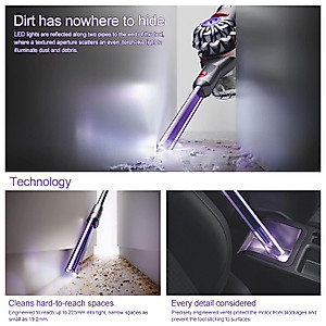 ilovelife Crevice Tool Nozzle Brush with Led Lights Quick Release for Dyson V7 V8 V10 V11 V15 Cordless Vacuum Cleaner Parts