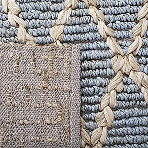 SAFAVIEH Natural Fiber Collection 5' x 8' Light Blue NF951L Handmade Boho Moroccan Trellis Jute Area Rug