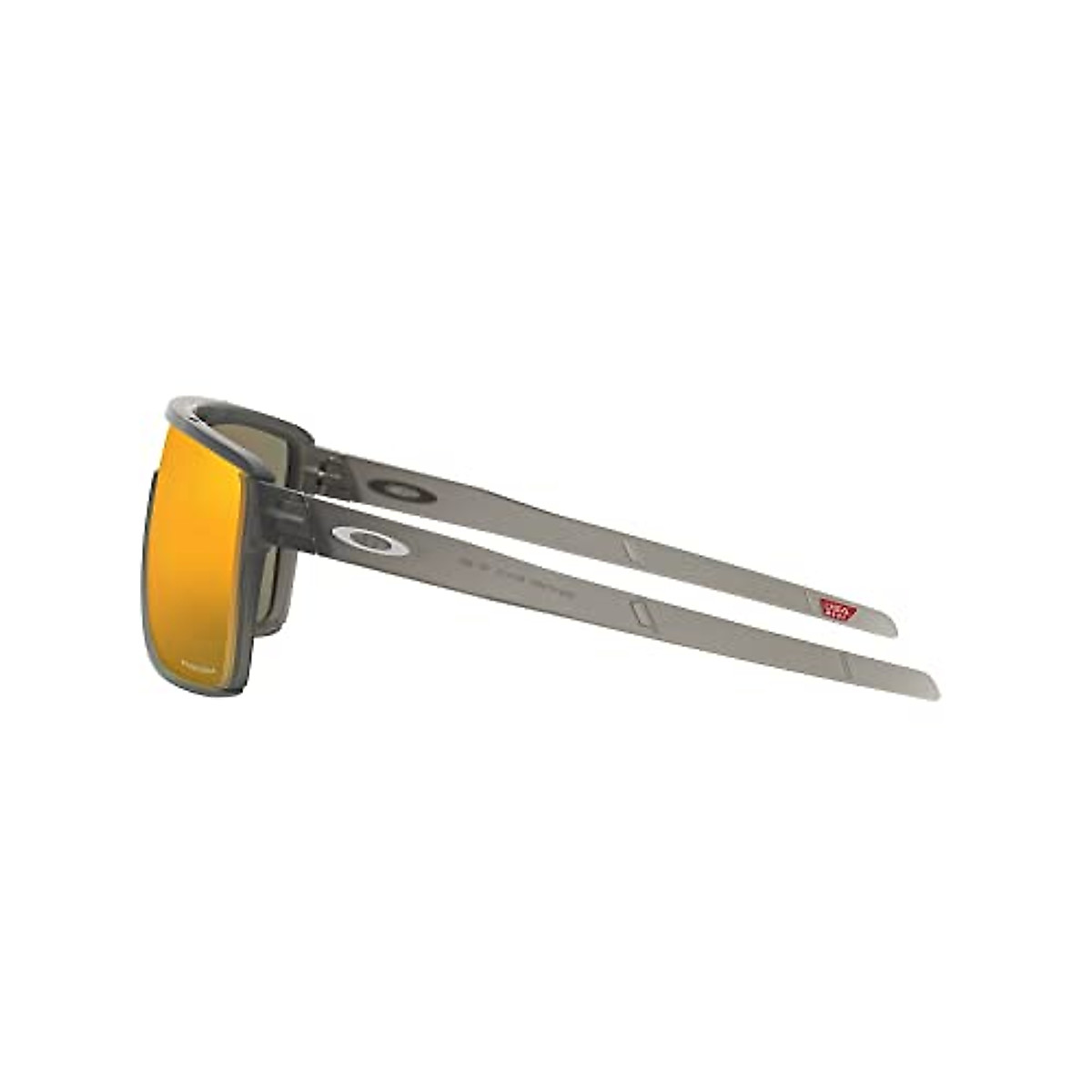 Oakley Men's OO9147 Castel Rectangular Sunglasses, Matte Grey Smoke/Prizm Ruby, 63 mm