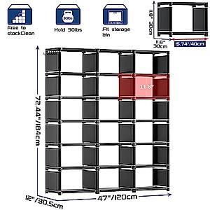 Mavivegue Bookshelf,18 Cube Storage Organizer,Extra Large Book Shelf Organizer,Tall Bookcase Shelf,Book Cases/Shelves,Black Cube Shelf,Cubbies Closet Shelves for Bedroom,Living Room,Home,Office