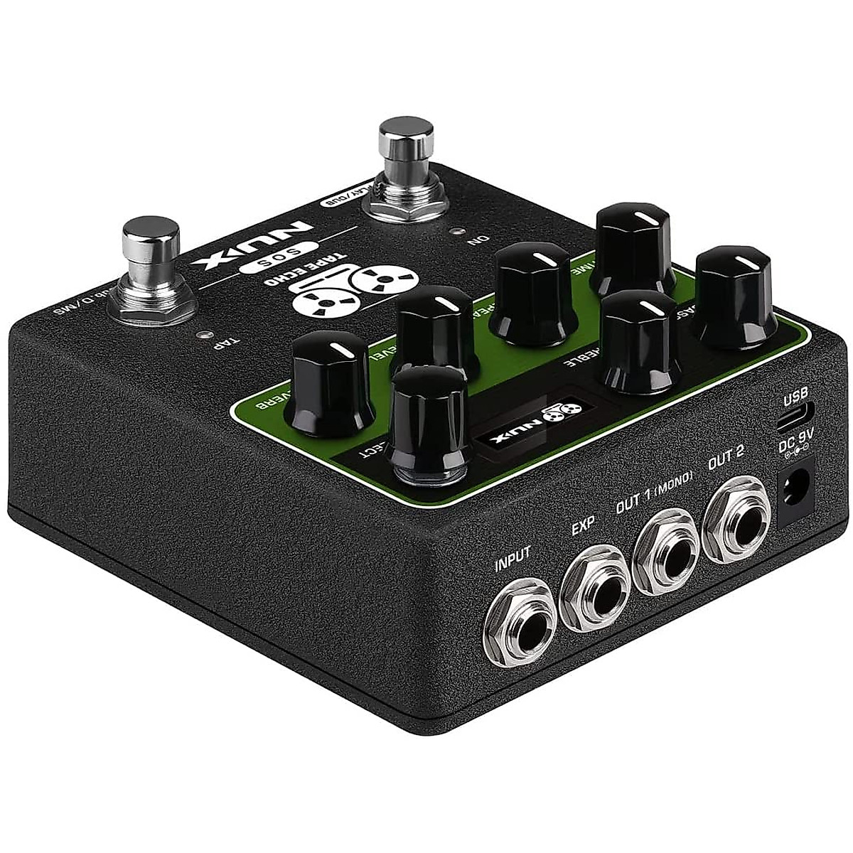 Briskdrop NUX NDD-7 Tape Echo Delay Effects Pedal - Bundle with 2 Instrument Cables, 2 Patch Cables, and Snark Tuner