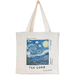 Canvas Aesthetic Tote Bag with Zipper Interior Pocket Shoulder Tote Bags for Women School Shopping