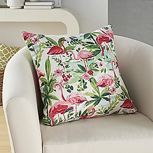 Waverly Pillows Flamingos Washable Indoor/Outdoor Multicolor 20" x 20" Throw Pillow