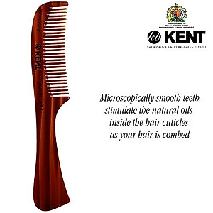 Kent 14T Large all Coarse Hair Detangling Comb, Wide Teeth for Long Thick Curly Wavy Hair. Hair Detangler Comb For Wet and Dry. Rake Comb Saw-Cut from Cellulose and Hand Polished, Handmade in England