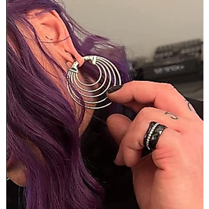 DOEARKO 2PCS Cool Hoops Ear Weights for Stretched Ears Gauges Ear Plugs Body Piercing Tunnels 316 Stainless Steel Hypoallergenic Body Jewelry (6mm(2G), Gold)