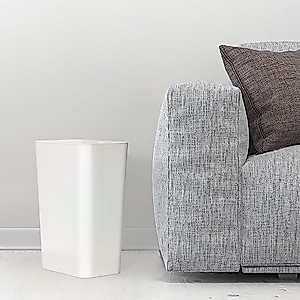 LIANTRAL 3 Pack Bathroom Trash Can with Lid, 2.6 Gallon Small Trash Can with Press Type Lid, Kitchen Trash Can, Garbage Bin Wastebasket for Kitchen, Bathroom, Bedroom, Office, Laundry, White