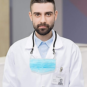 SHINKODA Adjustable Mask Lanyard Extra Long Face Mask Neck Strap Hanger/Holder, Elastic Rope with Double Clips & Snap Button, Great for Kids & Adults, Value Pack of 5, Black