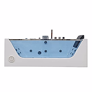 DECORAPORT 68 Inch 1 Person Whirlpool Air Bubble Infusion Hydro-massage Bathtub with Control Panel,Air jets with Light (D-DK-Q408)
