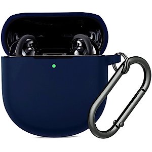KOUJAON Case for New Bose QuietComfort Earbuds II, Soft Silicone Bose Wireless Bluetooth Case Cover Skin Accessories Full Protective Case with Carabiner for Bose QC II(Midnight Blue)