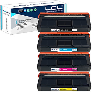 LCL Remanufactured Toner Cartridge Replacement for Ricoh 408348 408349 408350 408351 M C250 M C250FWB PC300W (4-Pack Black Cyan Magenta Yellow)