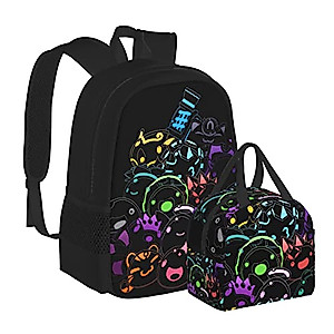 Casual 2 Pieces Backpack Set, Slime Ran-cher School Bookbag Travel Bag with Lunch Tote