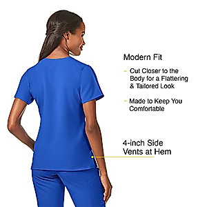 WonderWink W123 Women’s Stylized V-Neck Scrub Top — Royal, 2X
