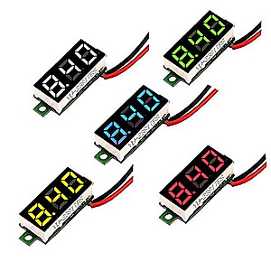 MCIGICM Voltage Tester, 2.5V-30V Mini Digital DC Voltmeter with 0.28 inch LED Display (5 Pcs)