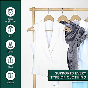 Simply Green ECO-Friendly 10 Pack Hangers Made from Recycled Materials. Thin, Light and Durable. Gentle Curves for Wrinkle Prevention, Holds up to 10.5 lbs, 360-Degree Rotating Hook