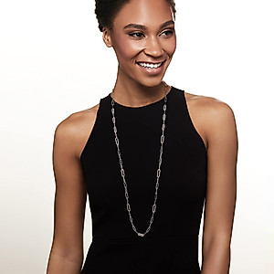 Ross-Simons Charles Garnier 1.57 ct. t.w. CZ Paper Clip Link Necklace in Sterling Silver. 36 inches