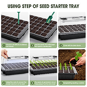 YLYYCC Seed Starter Tray with Grow Light,40 Cells Seed Starter Kit with Humidtiy Dome,Seedling Starter Trays for Seed Germination Kit, Seedling Starting,Propagation, Cloning Plants