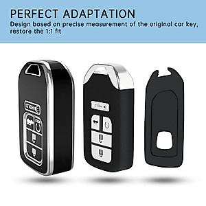 Key Fob Cover Case with Bling Keychain for Honda Accord, Key Cover Compatible with Honda Civic CRV Pilot Passport HRV Fit 2018 2020 2021, Key Fob Case for Honda Accessories