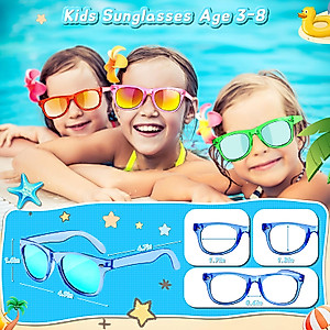 Kids Sunglasses Party Favors - 24 Packs Sunglasses Bulk for Kids with UV400 Protection in Bulk for Boys and Girls，Neon Sunglasses for Kids Birthday Graduation Party Gift