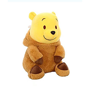 BAI LAN HEI Winnie The Pooh Stuffed Animal 35cm, 13.8'' Kawaii Cartoon Pooh Bear Doll Plush Toy Gifts for Boys Girls, Children's Day Gift Brown & Yellow