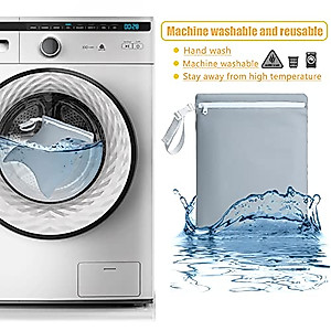 YaKuss Wet Dry Bags for Baby Cloth Diapers, Waterproof Reusable Travel Beach Pool Yoga Gym Bags for Soiled Baby Item Swimsuits & Wet Clothes with Two Zippered Pockets and Stroller Strap 3 Pack- S+M+L