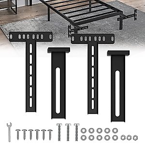 Adjustable Bed Headboard Brackets,Universal Headboard Brackets for Adjustable Bed Base,Adjustable Bed Headboard Kit,Adjustable Bed headboard kit Hardware(Black)