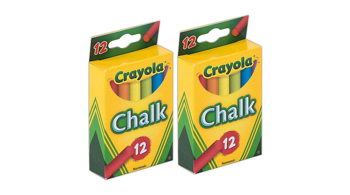 Crayola Colored Chalk Sticks 12 Count - Bright Colors for Kids