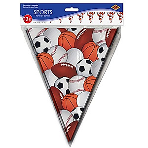 Sports Pennant Banner Party Accessory (1 count) (1/Pkg)